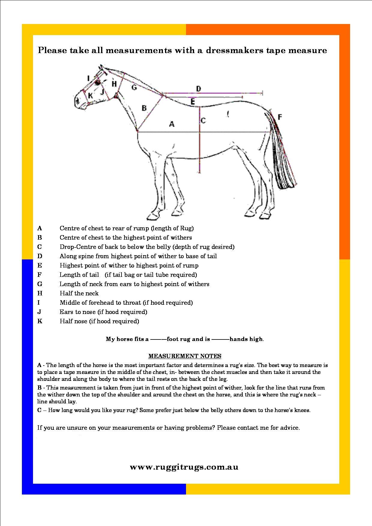 Ordering Horse Rug